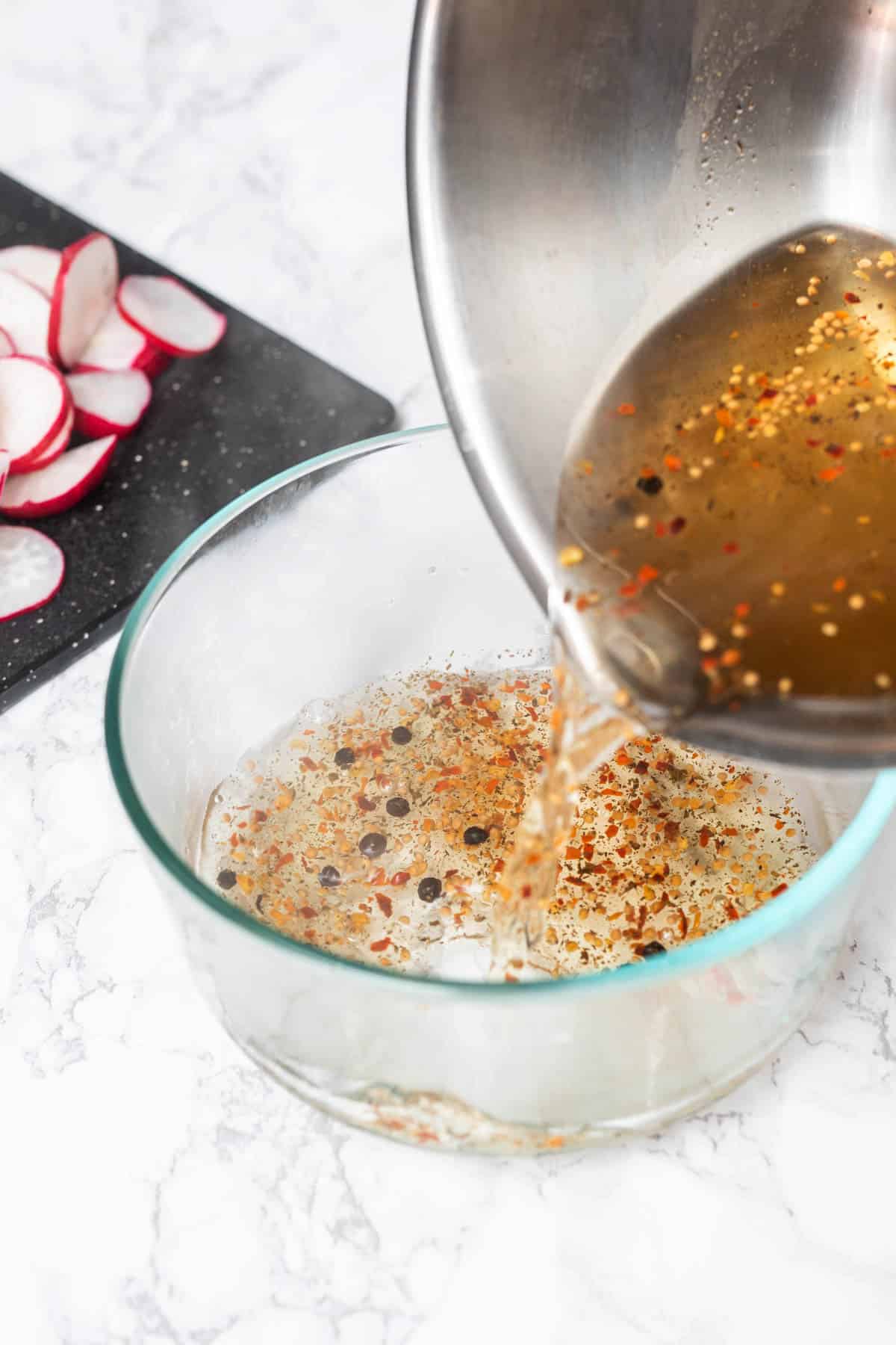 Quick Pickled Radishes with Chili Flakes - Seitan Beats Your Meat